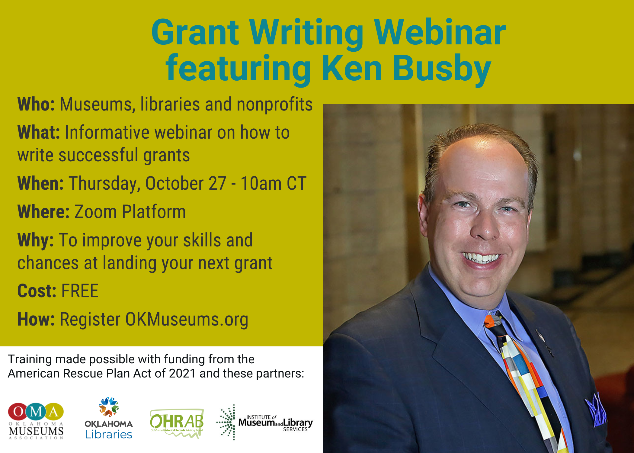 Grant Writing Webinar Featuring Ken Busby – American Alliance of Museums